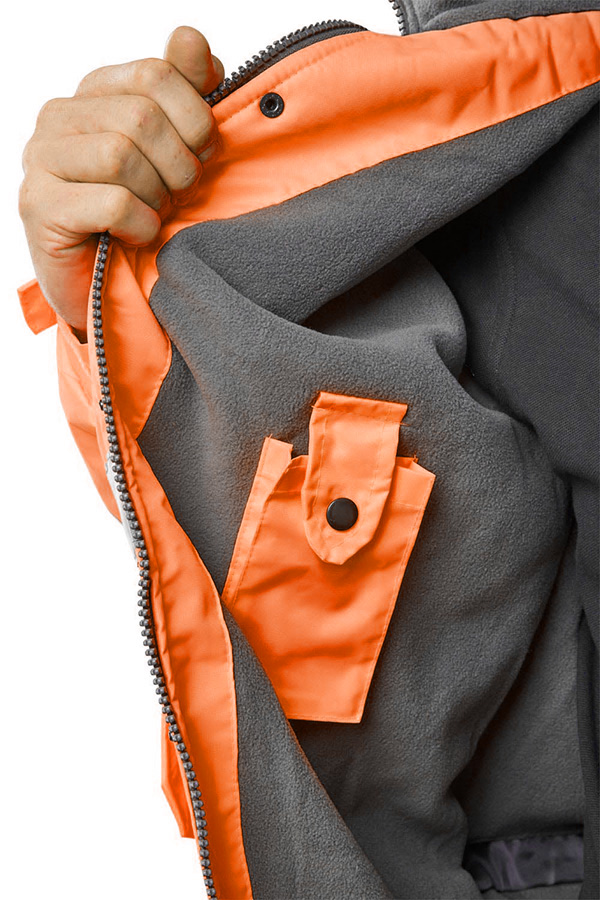 Hi Vis Bomber Jacket - Winter Fleece Lined Orange CBJFLOR Rail